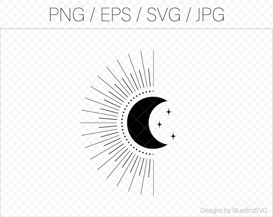 Sun Svg Stars and Moon Svg Stars Svg Moon Svg Vector Stars Boho Logo ...