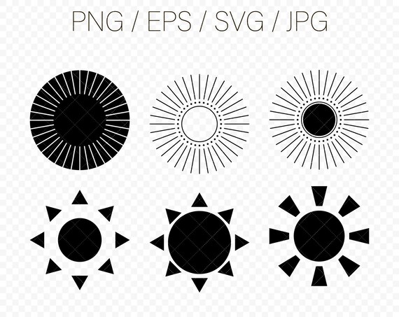 Sun Svg Sun Vector Logo Celestial Svg Sunshine Svg Sunset Svg | Etsy