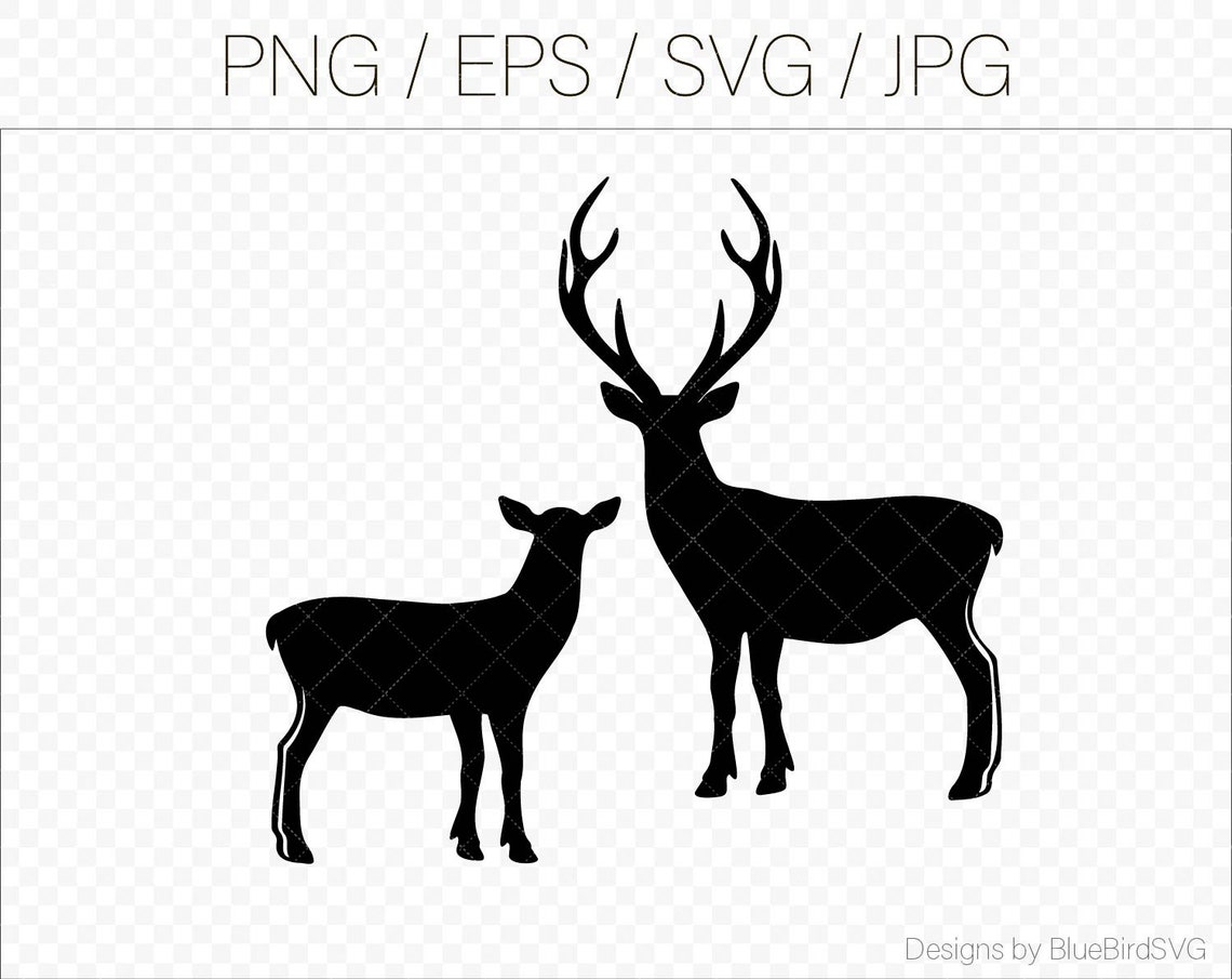 Deer Svg Deer Family Svg Vector Deer Eps Wild Nature Png Father Deer ...