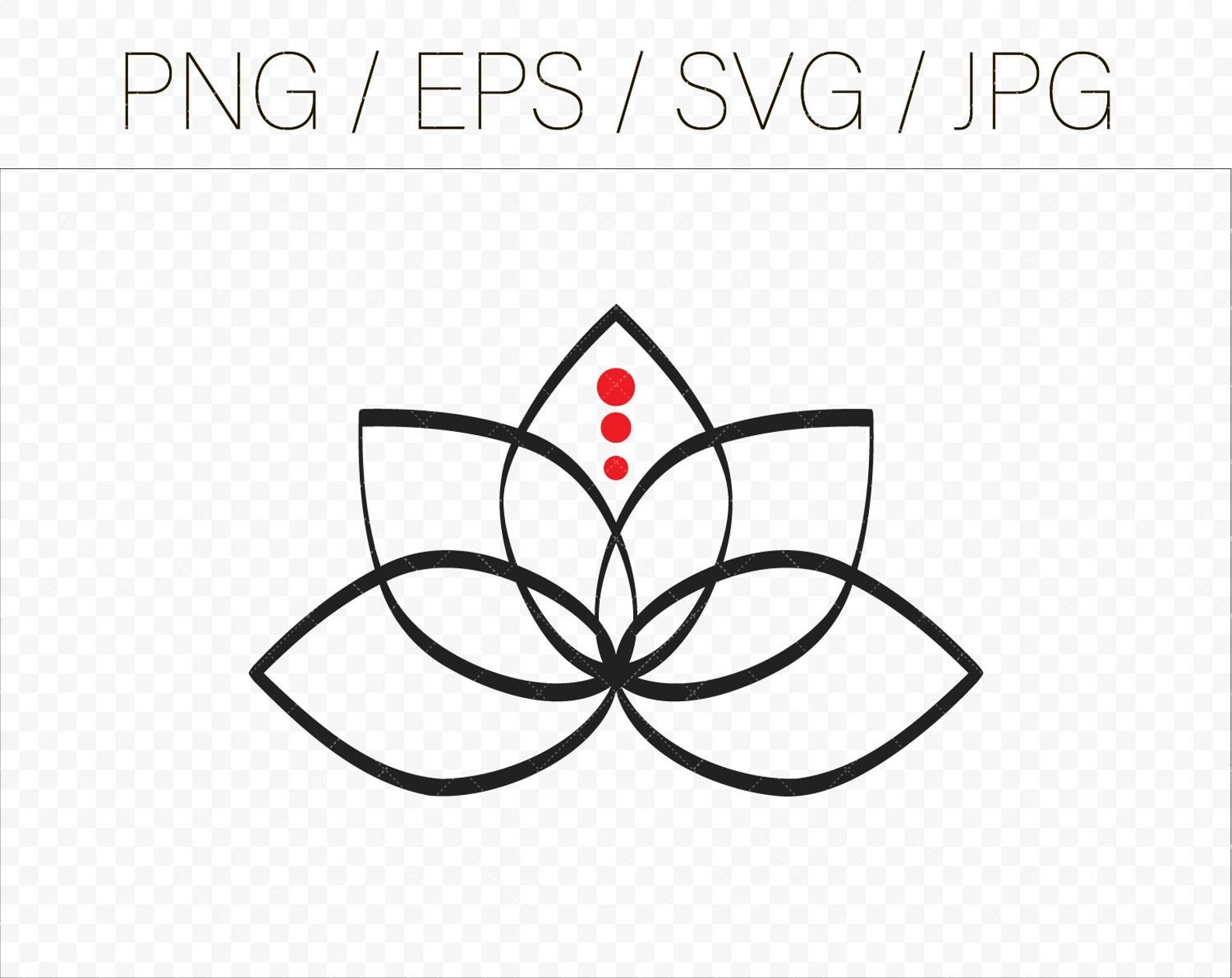 Lotus Svg Silhouette Vector Eps Lotus Fower SVG Lotus PNG Lotus Cut ...