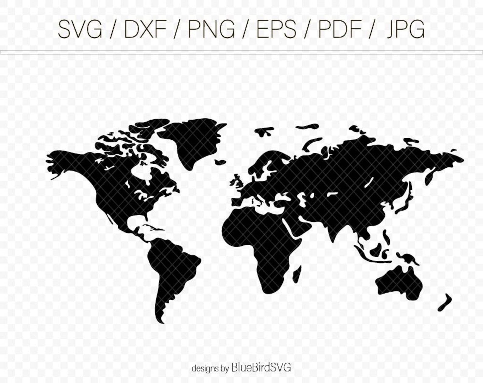 World Map Svg File World SVG Maps Svg Map Cut File Continents Shape ...