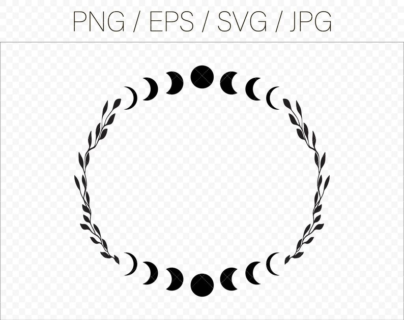 Moon Frame Svg Boho Wreath Svgfloral Wreath Svg Lunar Phases - Etsy