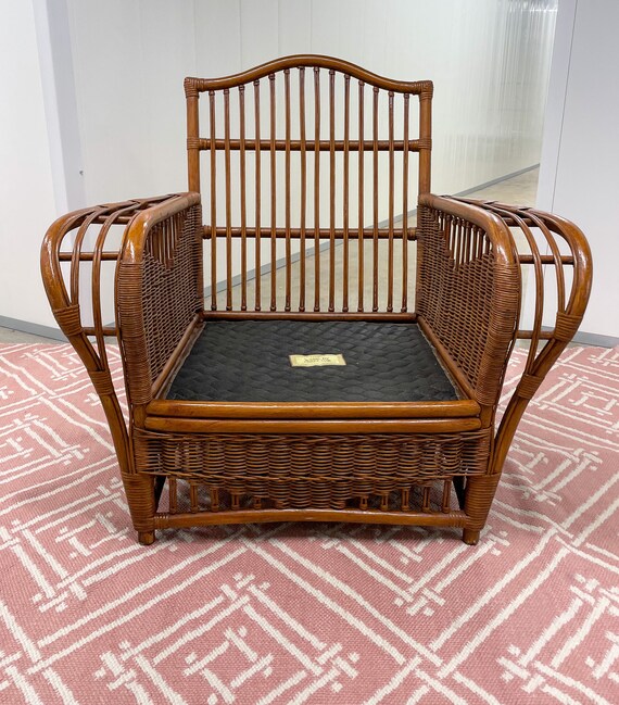Vintage Henry Link Stick Wicker Rattan Lounge Chair - Etsy