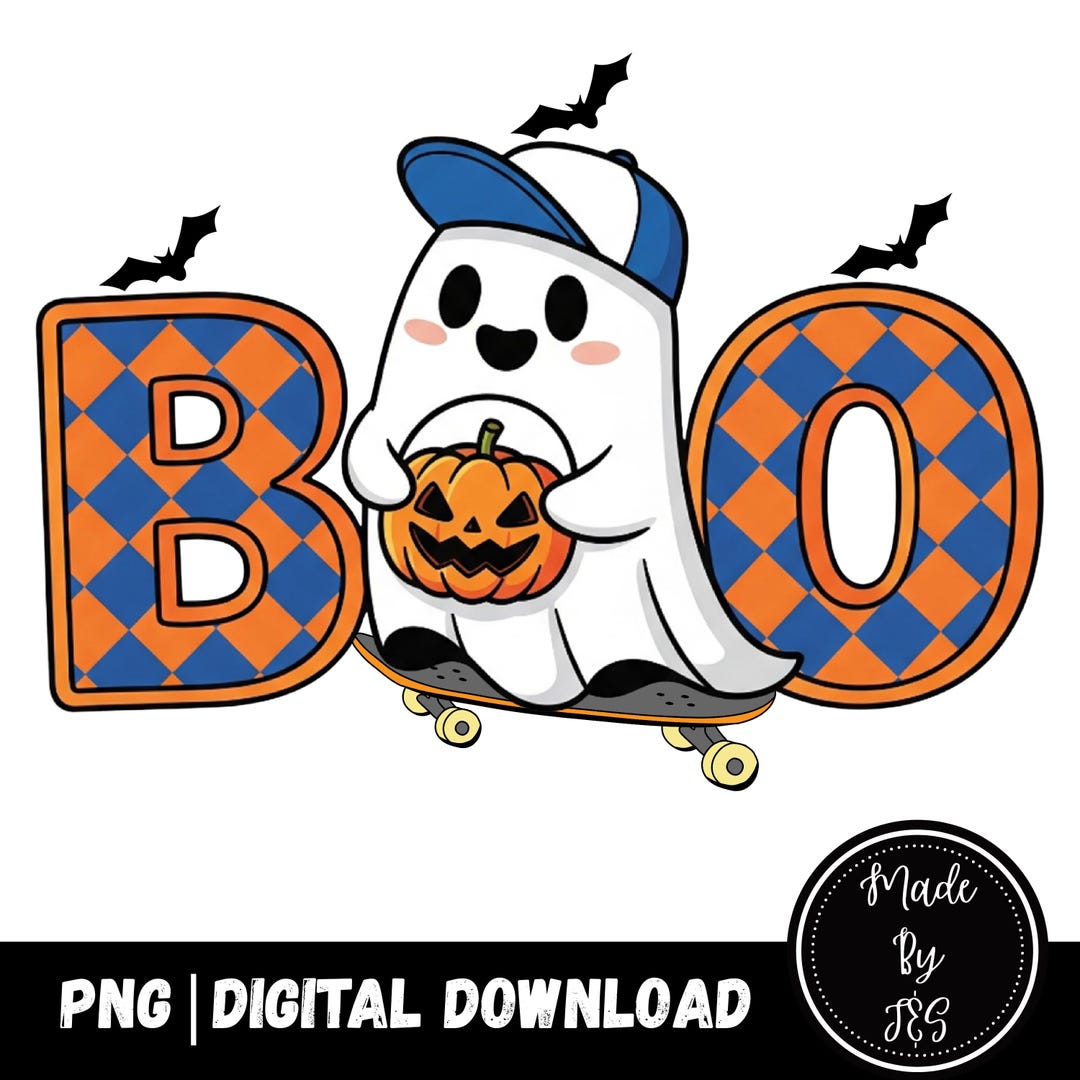 Ghost on Skateboard PNG – Cute ‘boo’ Halloween Design for Shirts, Mugs ...