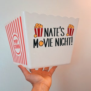 Popcorn Lover Bucket | Movie Night | Custom Popcorn Bowl | Family Night ...