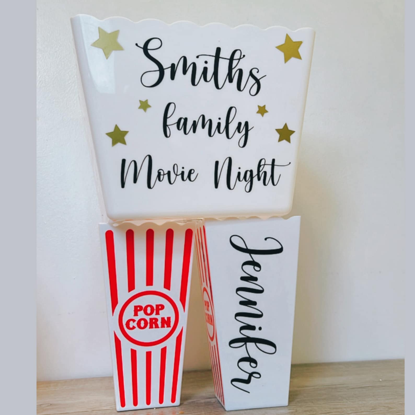 Personalized Popcorn Bucket | Movie Night Gift | Custom Popcorn Bowl ...