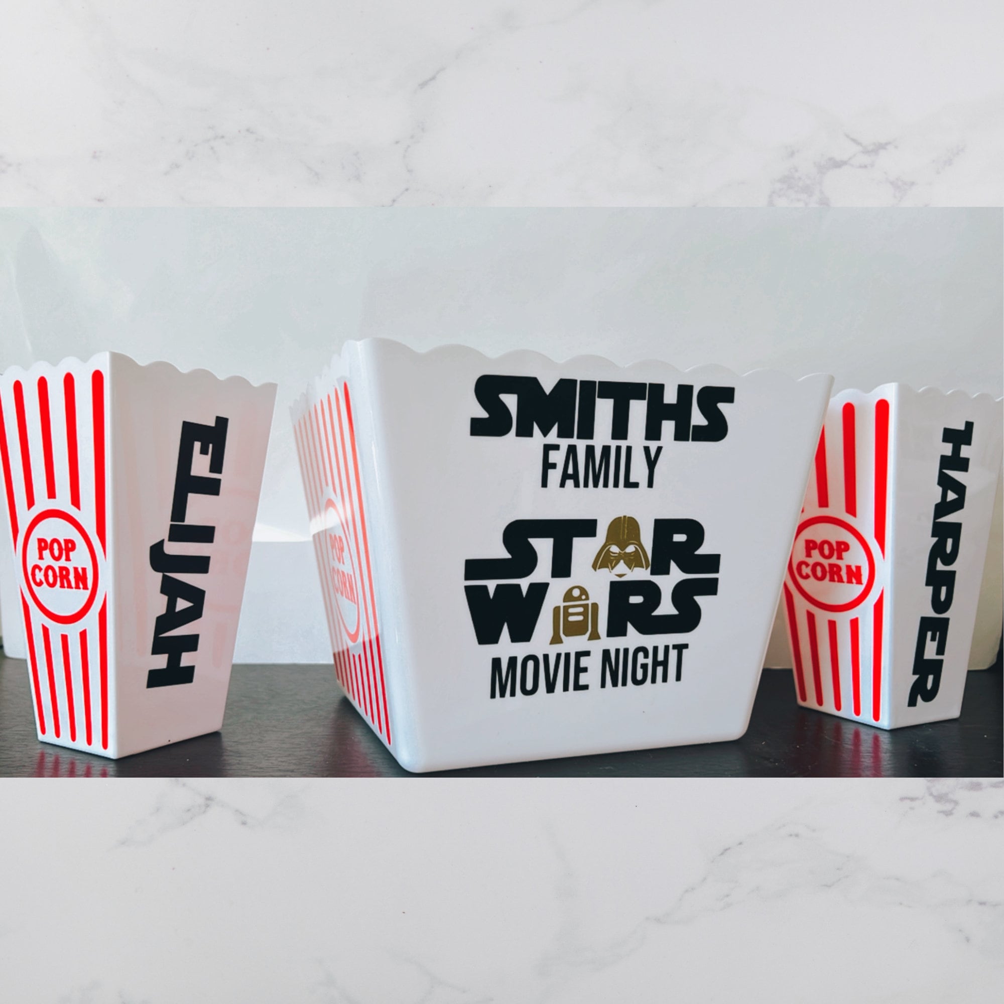Personalized Popcorn Bucket Star Wars Gift Movie Night - Etsy