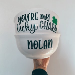 St. Patrick Day Cereal Bowl | Lucky Charm Ceramic Bowl | Personalized ...