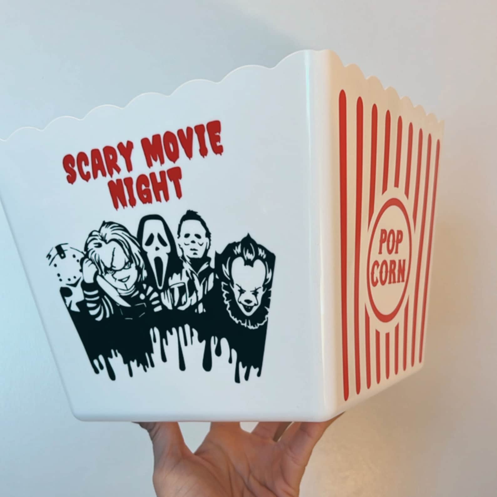 Personalized Popcorn Bucket Movie Night Gift Custom Popcorn Bowl Family ...
