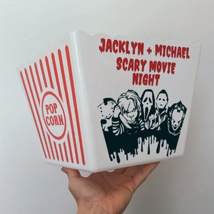 Personalized Popcorn Bucket | Movie Night Gift | Custom Popcorn Bowl ...