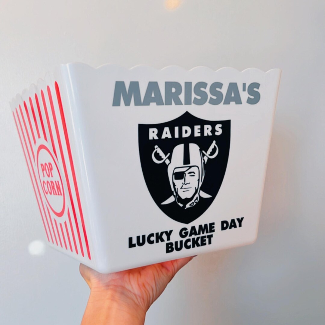 Raiders NFL Popcorn Bucket | Custom Popcorn Bowl | NY Giants | Seahawks ...