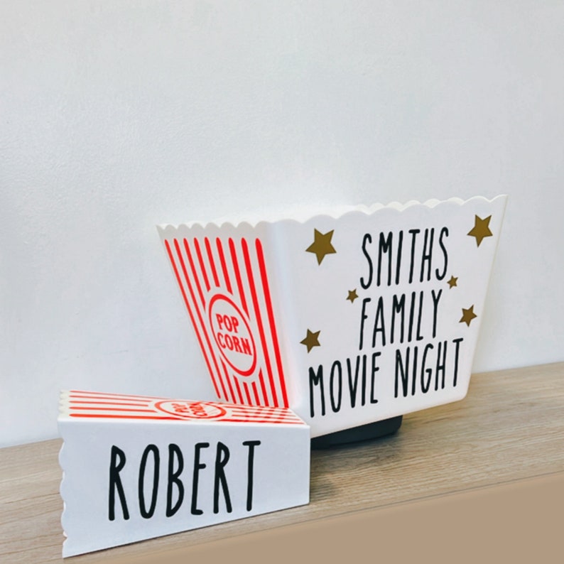 Personalized Popcorn Bucket | Movie Night Gift | Custom Popcorn Bowl ...