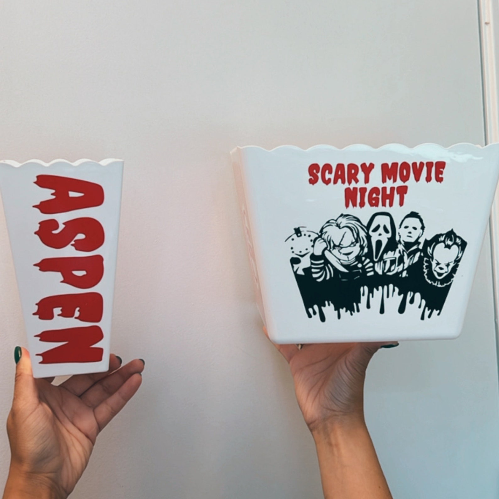 Personalized Popcorn Bucket Movie Night Gift Custom Popcorn Bowl Family ...