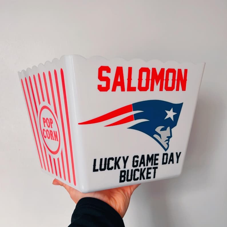 New England Patriots NFL Popcorn Bucket | Custom Popcorn Bowl | NY ...