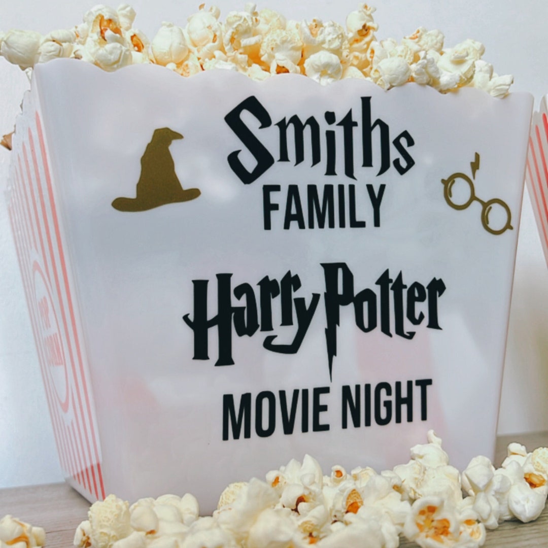Personalized Popcorn Bucket | Harry Potter Party Movie Night | Custom ...