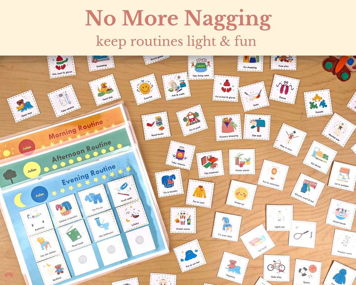 Daily Editable Routine Cards & Charts for Kids Rhythm Cards - Etsy