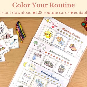 Step by Step Bathroom Routine and Potty Training Chart and Cards ...