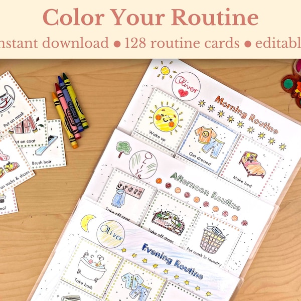 Step by Step Bathroom Routine and Potty Training Chart and Cards ...