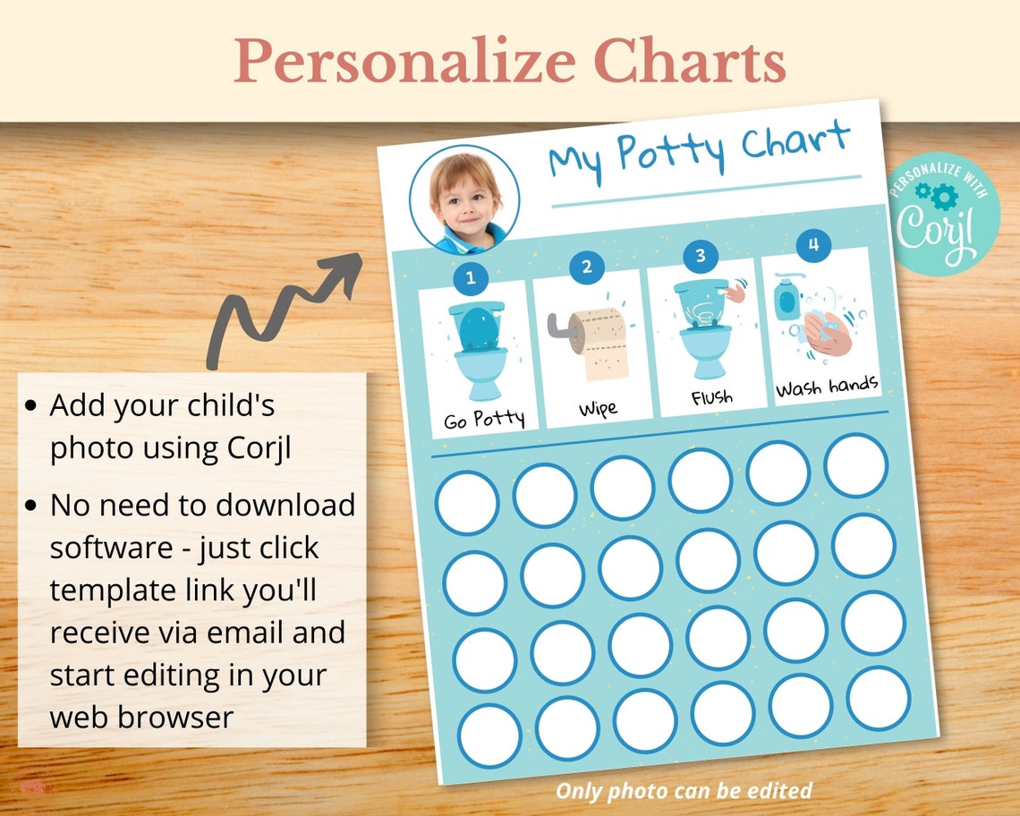 Potty Training Chart Printable, Potty Training Sticker Chart, Potty ...