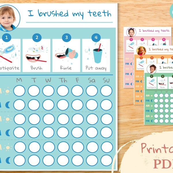 Tooth Brushing Chart - Etsy