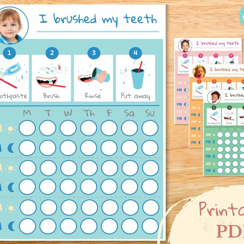 Tooth Brushing Chart - Etsy