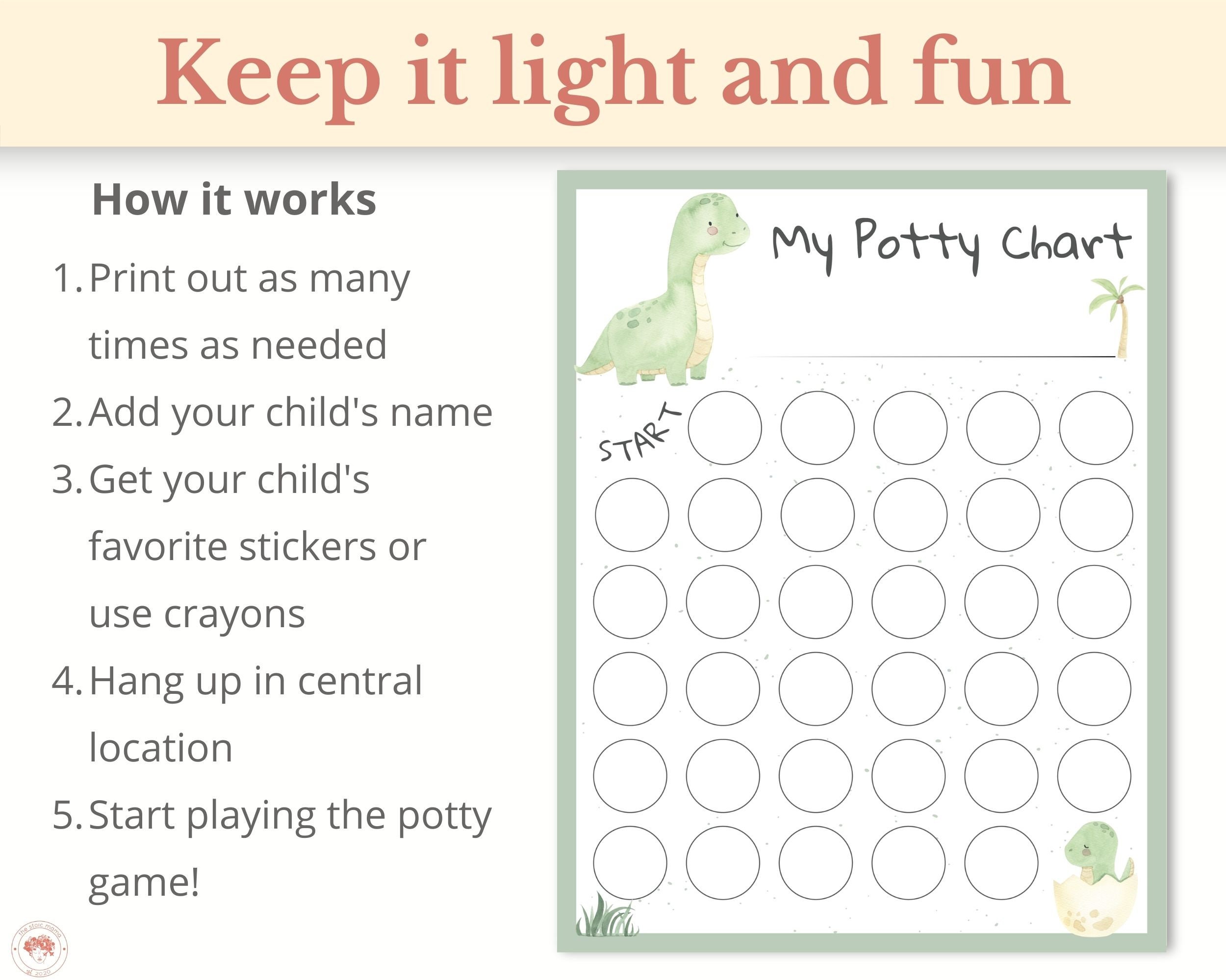 Potty Training Charts Pack, Printable Potty Training Sticker Chart ...