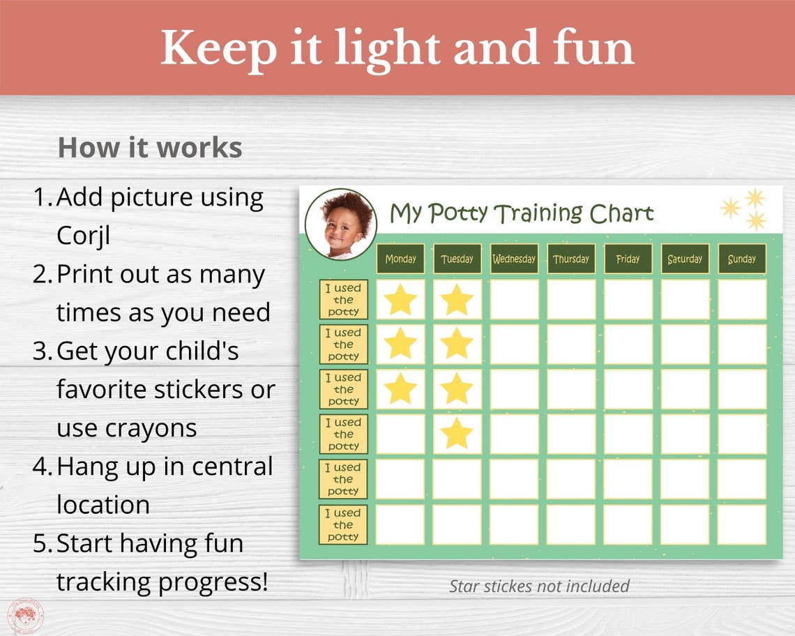 Potty Training Schedule Chart Printable, Potty Training Sticker Chart ...