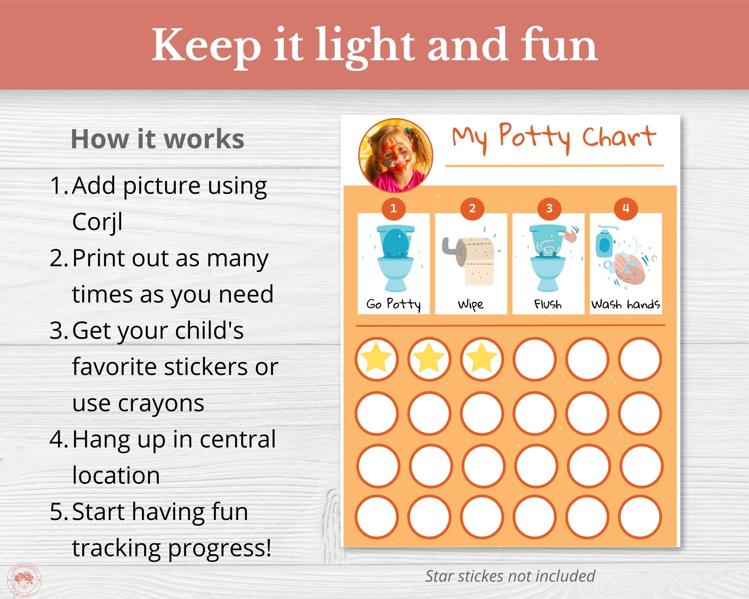 Potty Training Chart Printable, Potty Training Sticker Chart, Potty ...