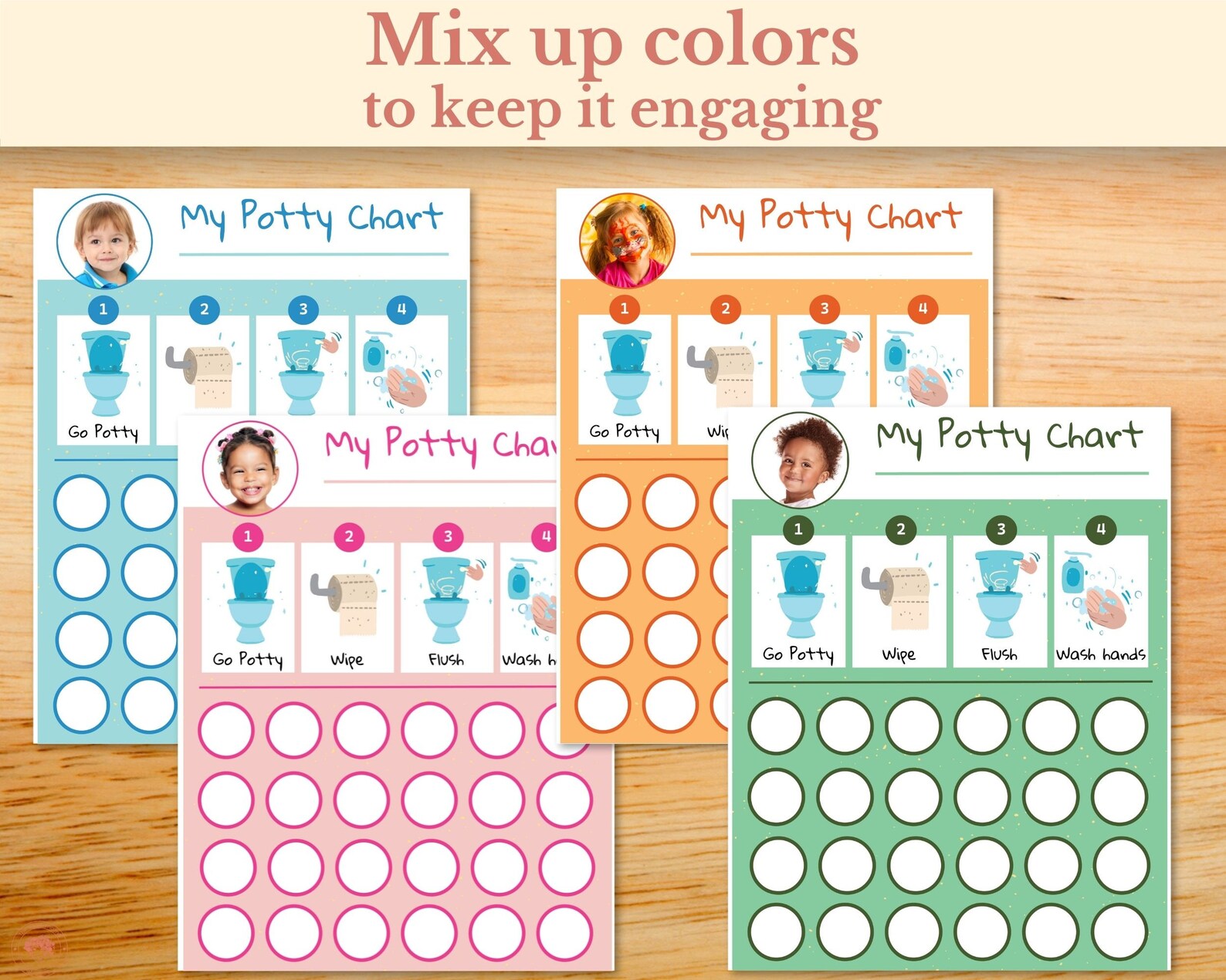 Potty Training Chart Printable, Potty Training Sticker Chart, Potty ...