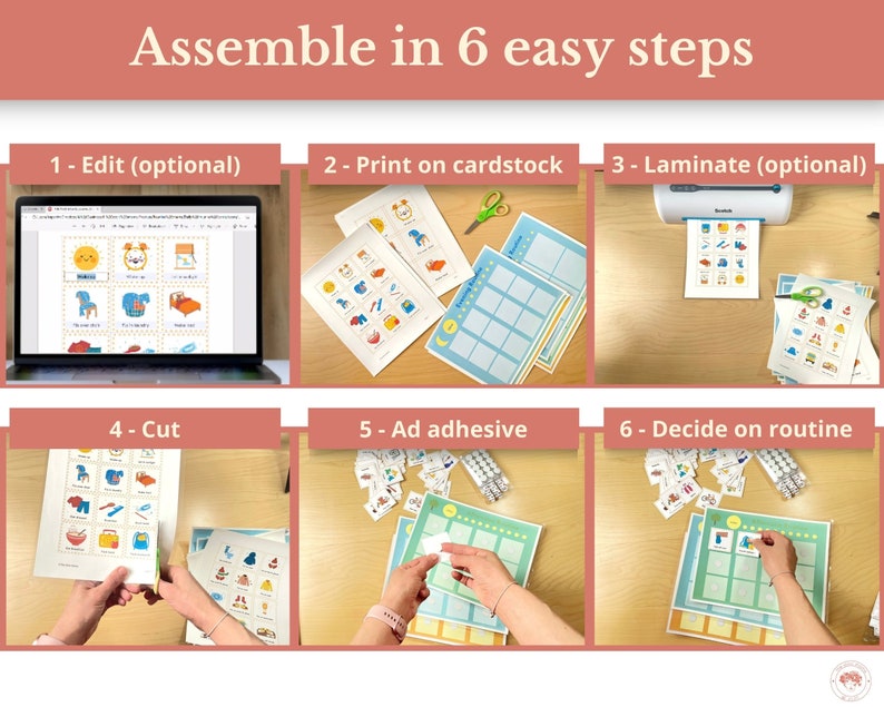 Daily Editable Routine Cards & Charts for Kids Rhythm Cards - Etsy