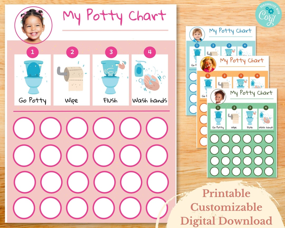 Potty Training Chart Printable, Potty Training Sticker Chart, Potty ...