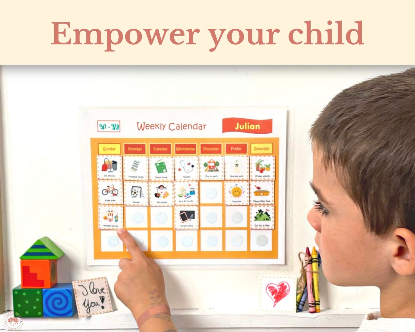 Editable Kids Schedule Chart With Pictures, Visual Schedule for Kids ...