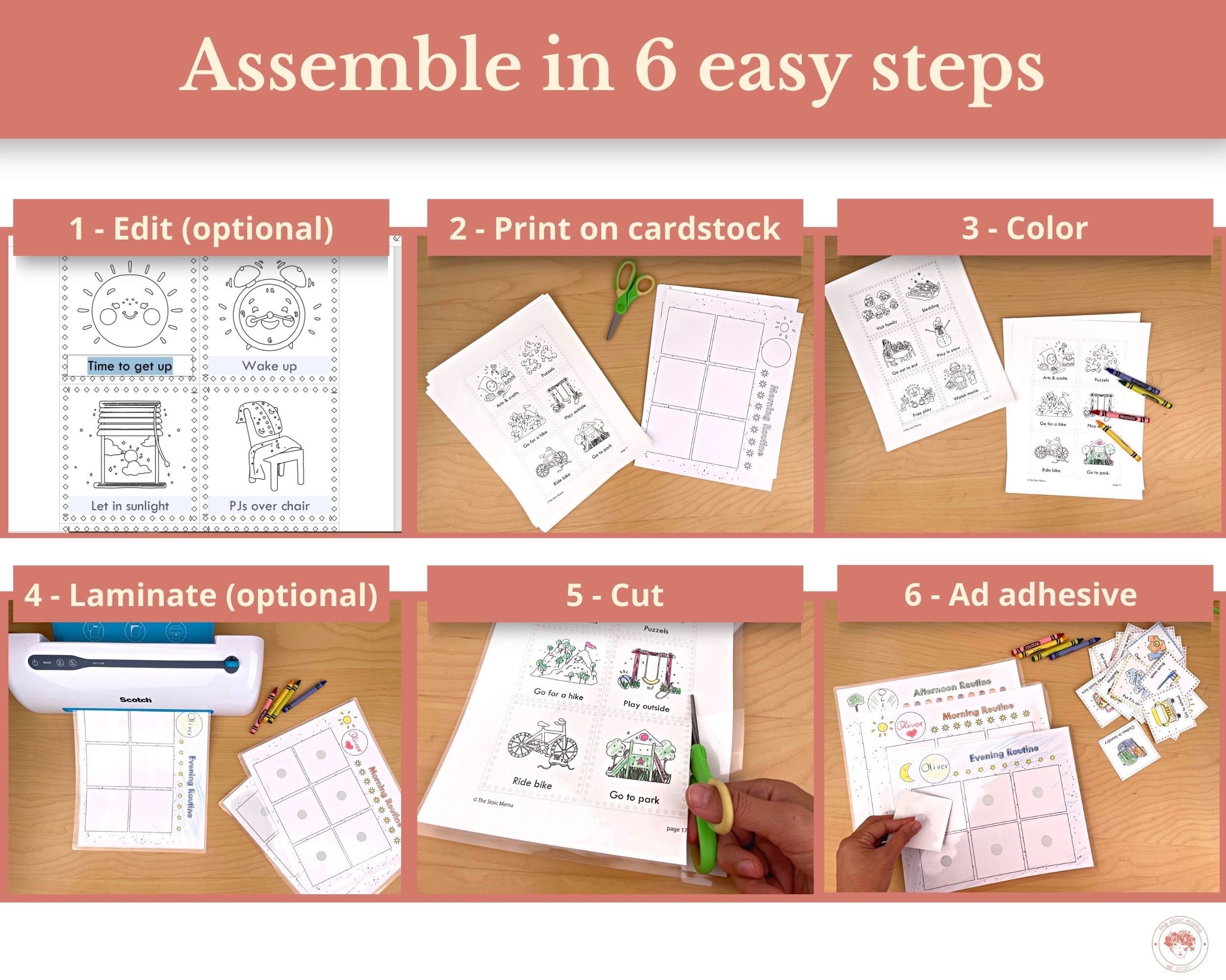 Color Your Routine With This Set of Daily Editable Routine - Etsy
