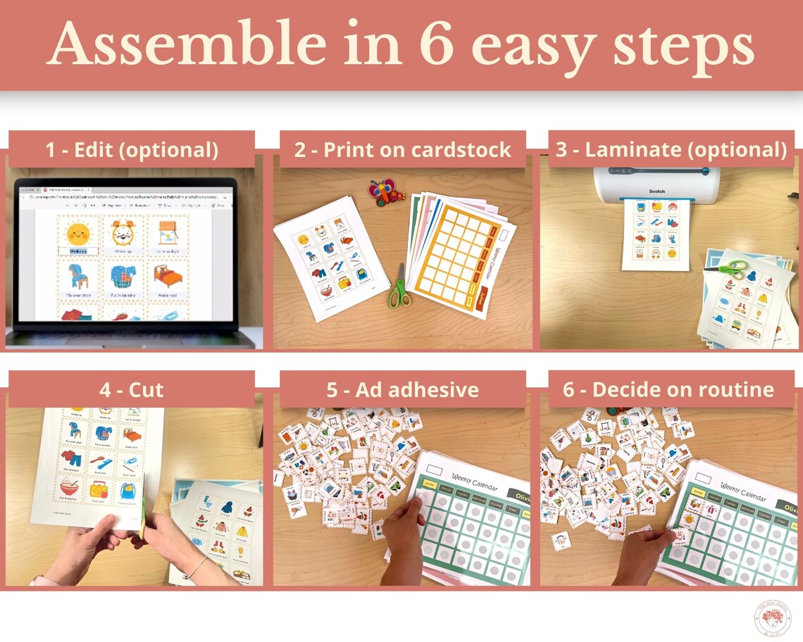 Editable Kids Schedule Chart With Pictures Visual Schedule - Etsy Canada