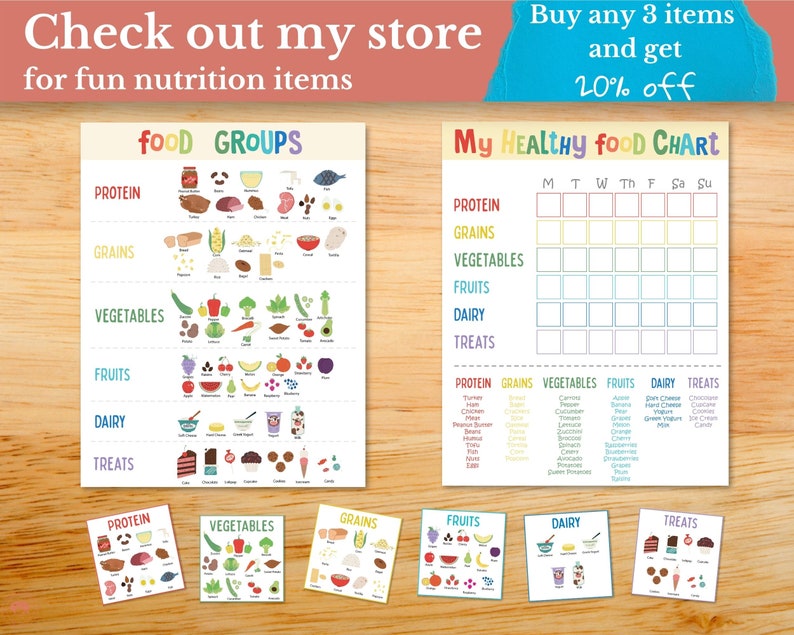 Toddler Food Chart, Food Tracker for Kids, Healthy Eating Planner for ...
