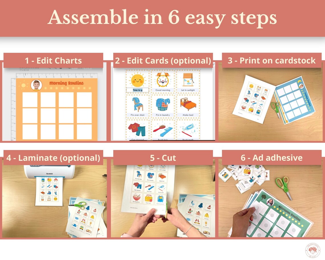 Personalized Daily Routine Charts for Kids With Editable - Etsy