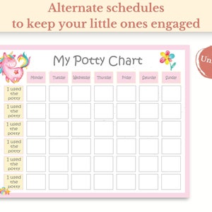 Printable Weekly Potty Training Schedule Pages, Potty Training Sticker ...