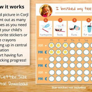 Teeth Brushing Chart, Brush Your Teeth Sticker Chart for Kids, Toddler ...