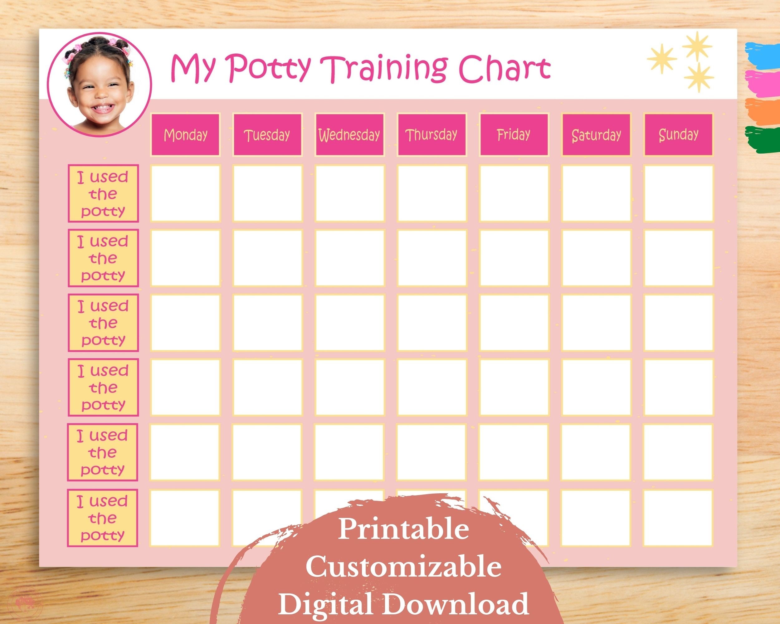 Potty Training Schedule Chart Printable, Potty Training Sticker Chart ...