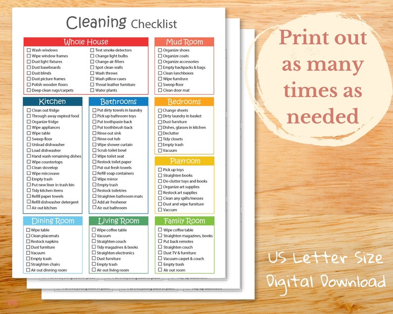 Easy Cleaning Tracker for Kids, Editable Cleaning Checklist for ...