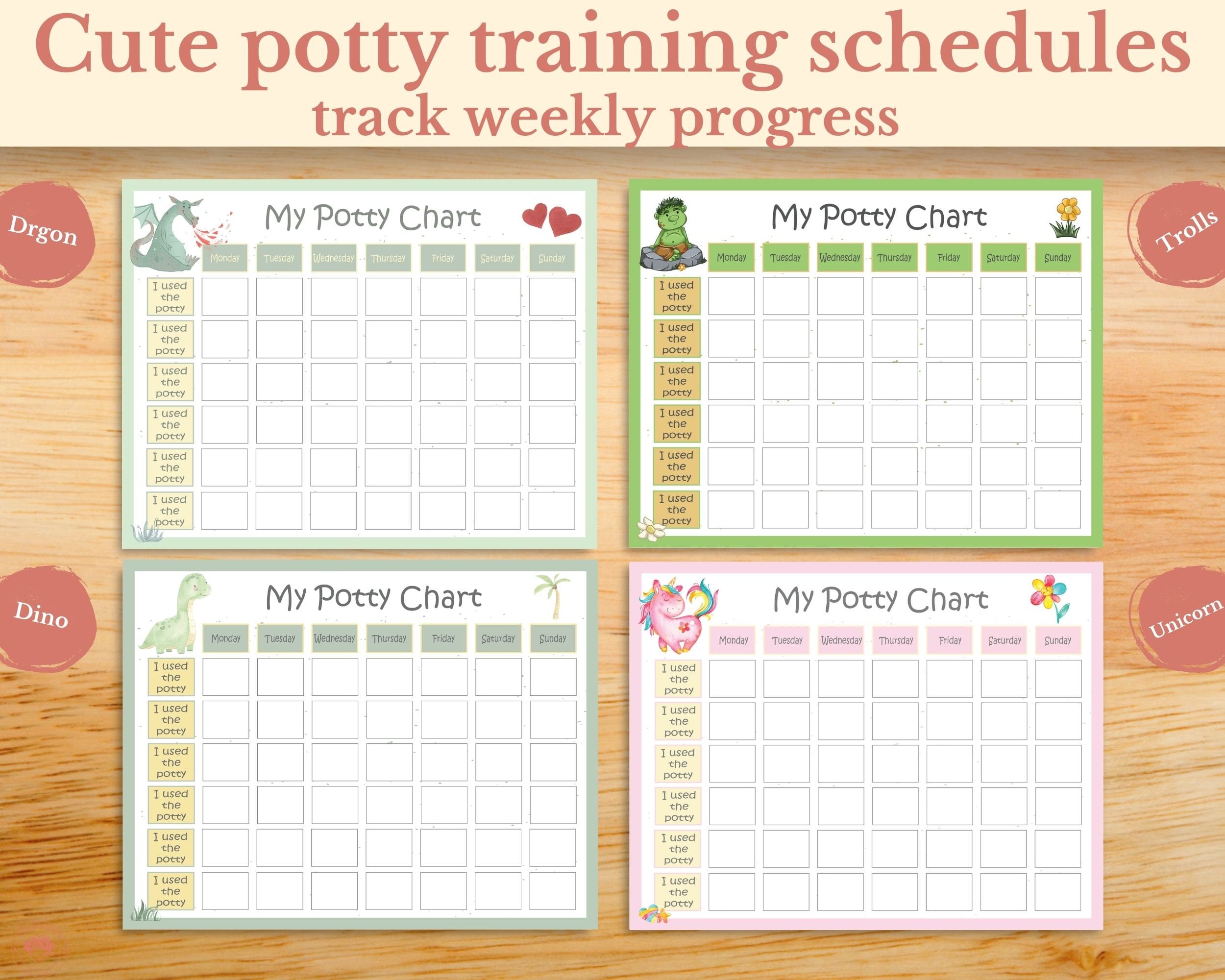 Potty Training Bundle I Fun Potty Charts & Weekly Schedules I - Etsy