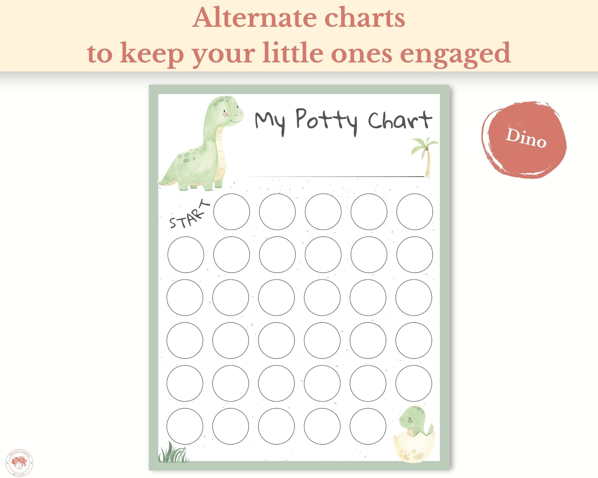 Potty Training Charts Pack, Printable Potty Training Sticker Chart ...