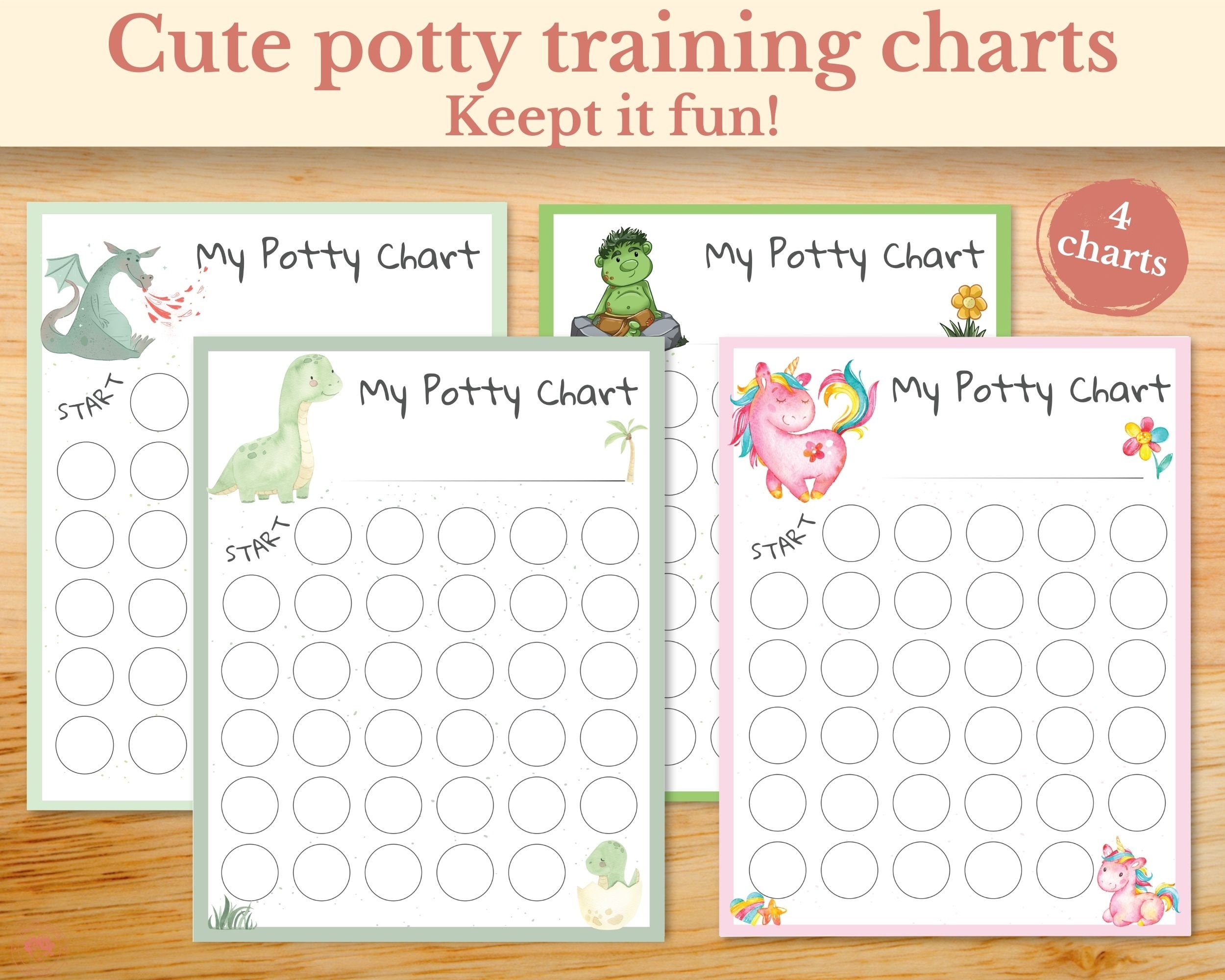 Potty Training Bundle I Fun Potty Charts & Weekly Schedules I Step by ...