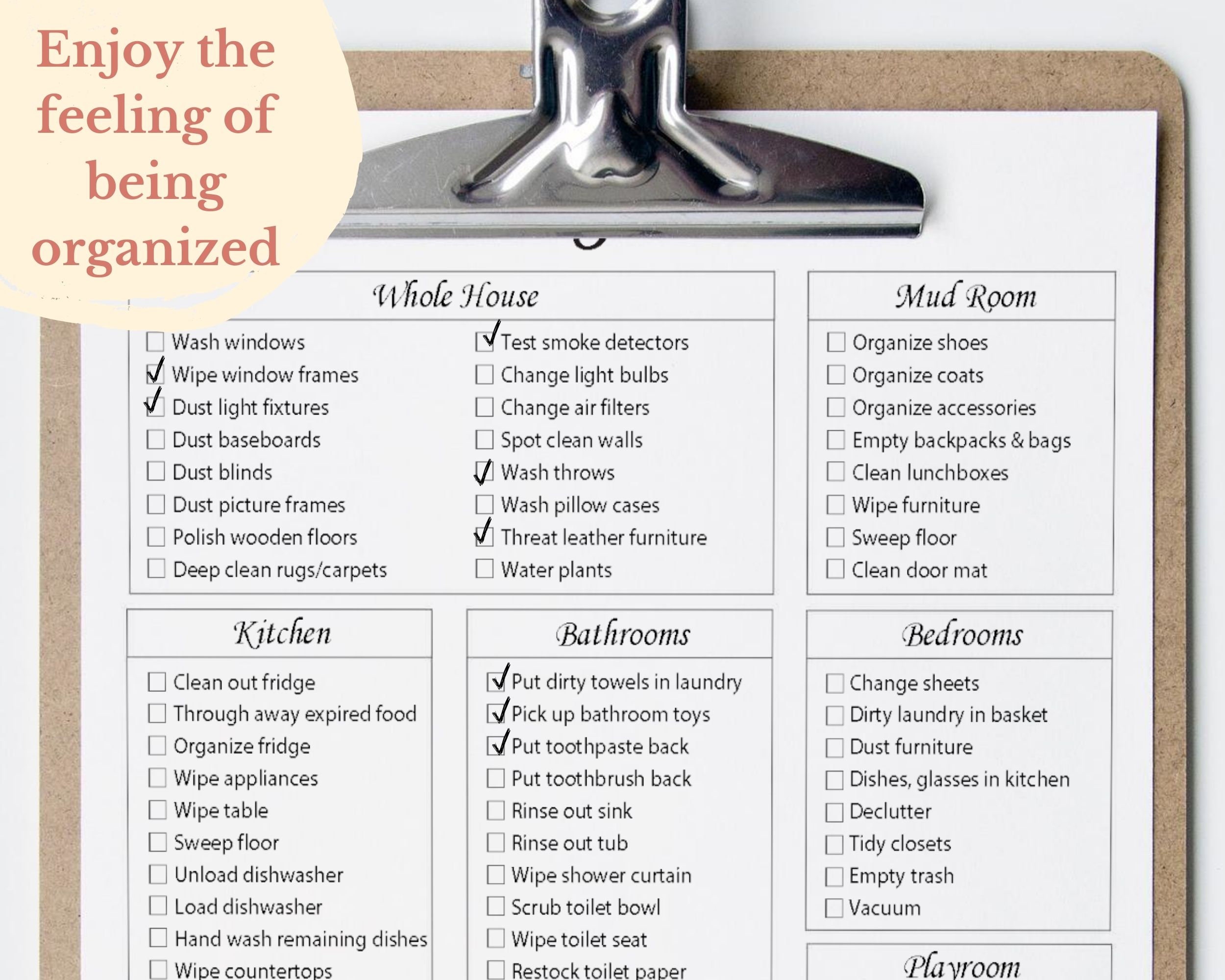 Minimalist Cleaning Tracker, Editable Cleaning Checklist, Cleaning ...