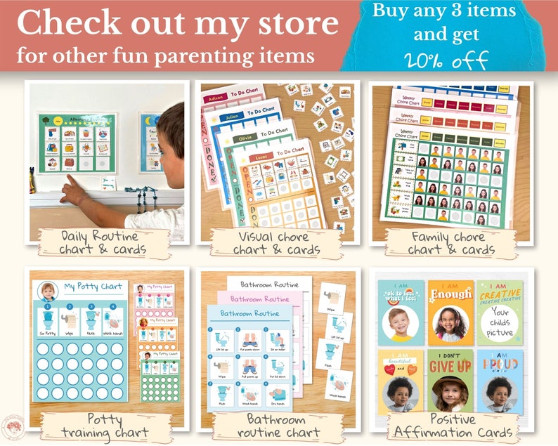 Editable Kids Schedule Chart With Pictures Visual Schedule | Etsy Canada