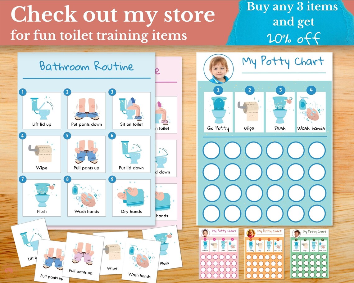 Potty Training Chart Printable, Potty Training Sticker Chart, Potty ...