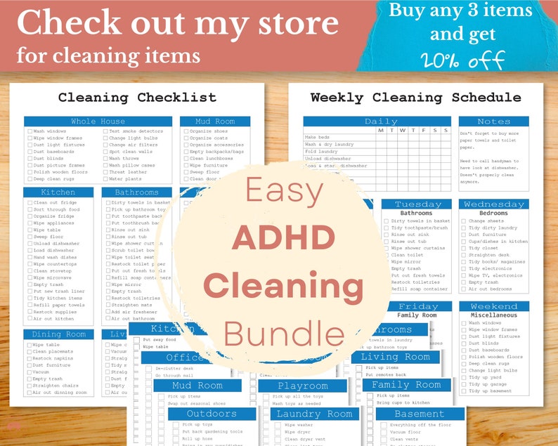 ADHD to Do List Editable ADHD Daily Planner ADHD Checklist - Etsy