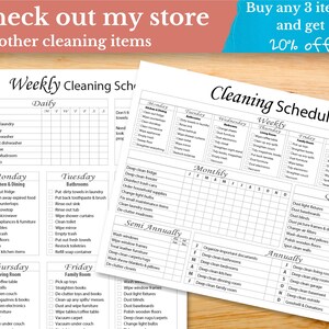Easy Weekly Cleaning Schedule Editable for Families, Daily and Weekly ...