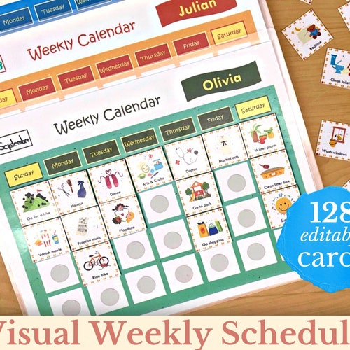 Printable Weekly Visual Schedule - Etsy Canada