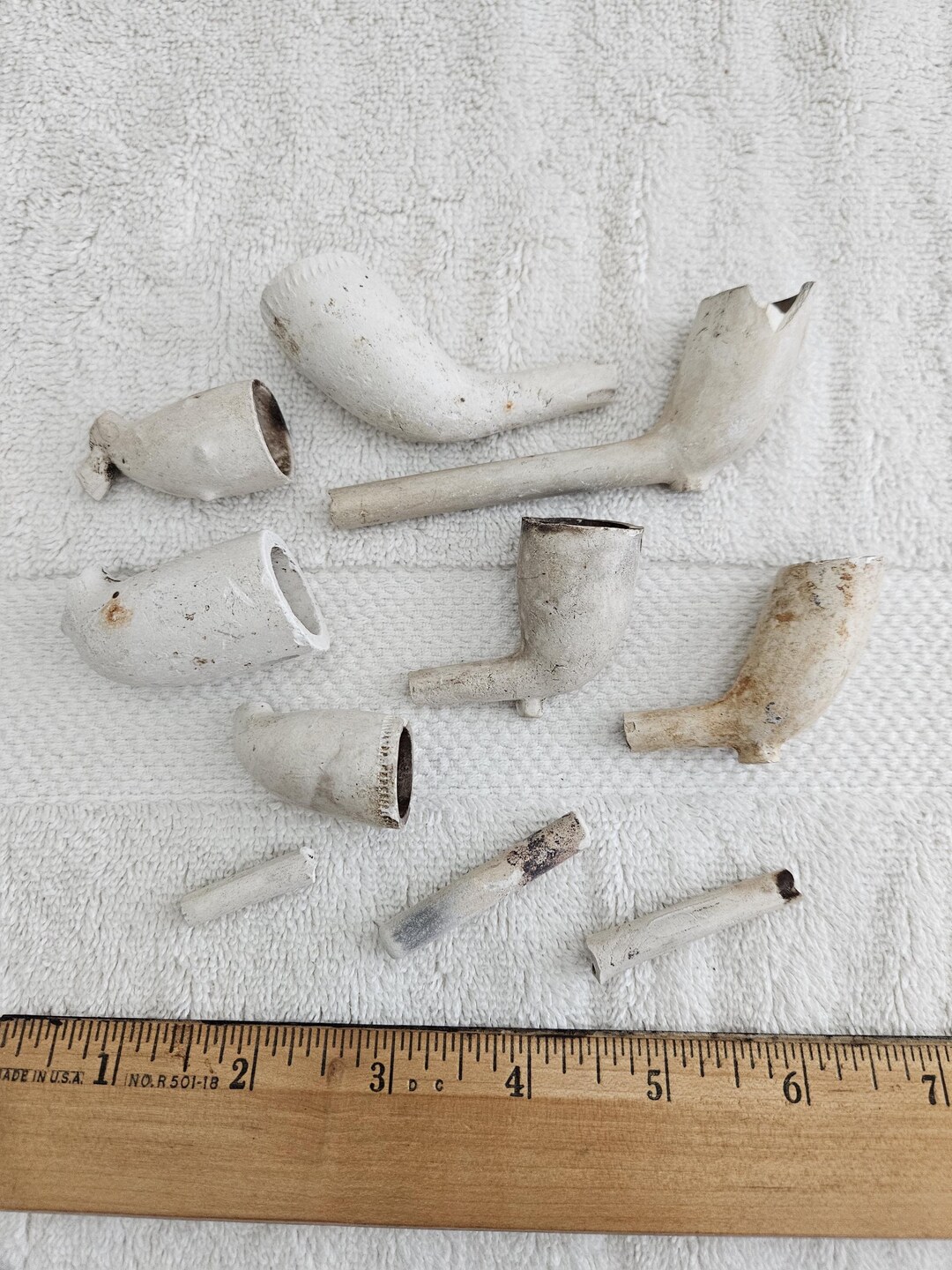 Antique Civil War Era Dug Clay Pipe Bowls and Stems - Virginia Dug - Etsy